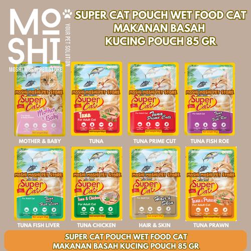 Jual Super Cat Pouch Makanan Basah Kucing Wet Food 85 Gr - Tuna ...