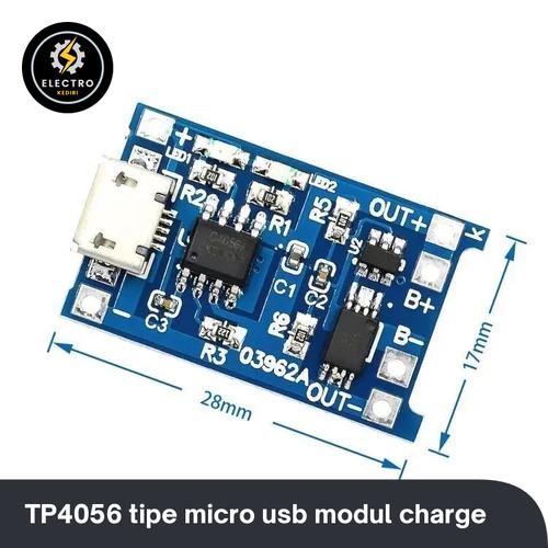 Jual tp4056 micro usb modul charger + protection 1a 5v | tpa4056 17650 - Kota Kediri - Electro ...