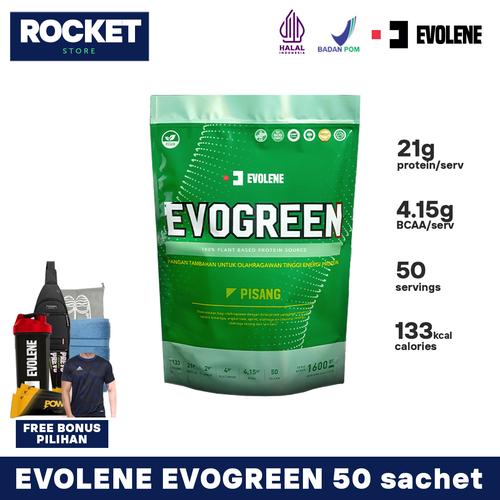 Jual EVOLENE Evogreen Protein Nabati Vegan 50 sachet 1600 gr - Plant ...