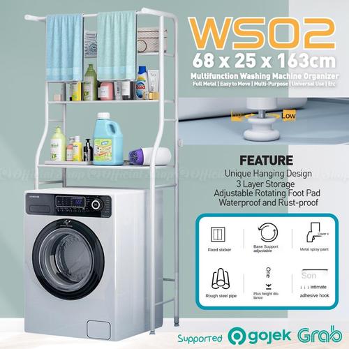 Jual HOP WS02 Rak Mesin Cuci 68 x 163CM 3 Layer Rack Serbaguna ...