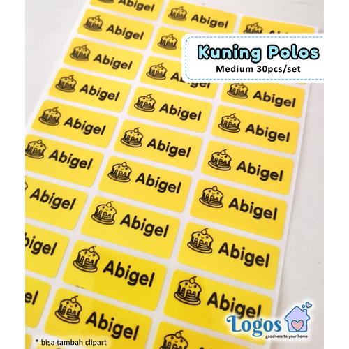 Jual Label Polos MEDIUM Stiker label nama waterproof Colour Name ...