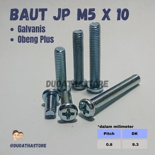 Jual M5x10 Baut JP Galvanis Baut JP M5 x 10 Pan Head Obeng Plus - Kab. Tangerang - Duo Atha ...