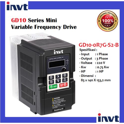 Jual Inverter Variable Frequency Drive INVT 0.75KW 1HP 1Phase 220V ...