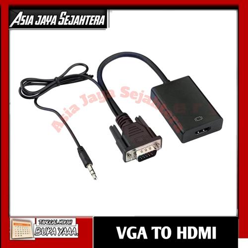 Jual Adapter VGA Input TO HDMI Output With Audio HD1080P For PC Laptop ...