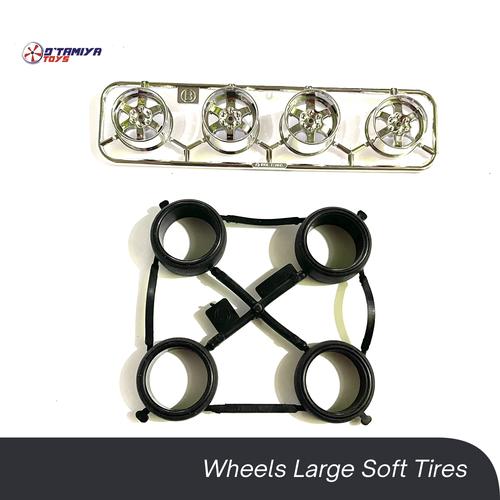 Jual Ban Tamiya Original Velg Large Chrome 6 Spoke Ban Large Soft ...