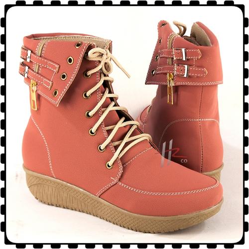 Jual Sepatu boot cewek casual boots wedges merah distro fashion wanita ...