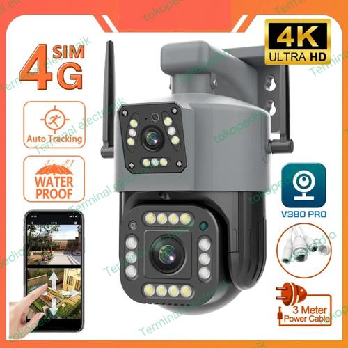 Jual IP Camera Outdoor waterproof App V380Pro Wifi Dual Lens PTZ 16MP ...