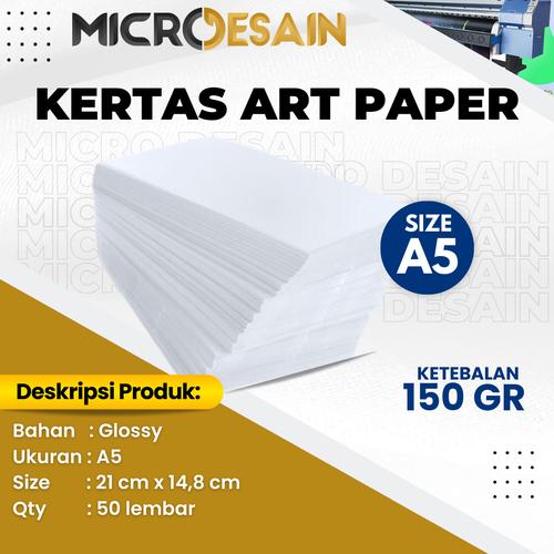 Jual Kertas Art Paper A5 150 gsm / Art Paper A5 150 Gr - Isi 50 lembar ...