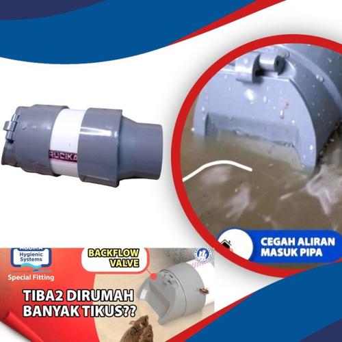 Jual Backflow 2 1/2 Inch Pvc Penutup Pembuangan Air Bisa Buka Tutup ...