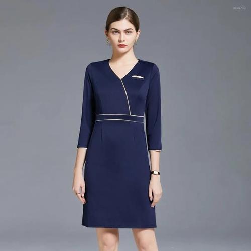 Jual dress spg seragam front desk reception office staff uniform bs ...