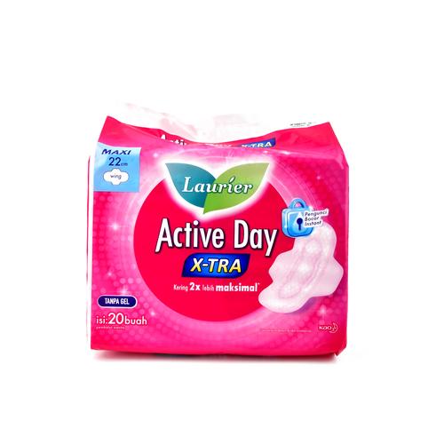 Jual Pembalut LAURIER ACTIVE DAY X-Tra MAXI Besar 22 cm 20's WING NON ...