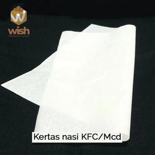 Jual kertas nasi putih polos ukuran 22,5 x 27 cm / kertas bungkus isi ...