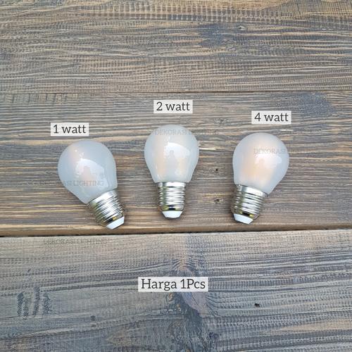 Jual Lampu bohlam led 1watt 2watt 4watt kaca es soft fiting E27 dekor ...