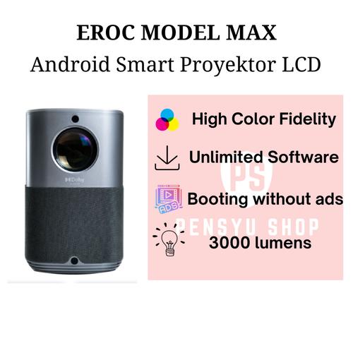 Jual Eroc Android Smart Proyektor LED Model MAX Gratis Layar Garansi ...
