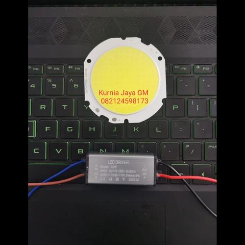Jual Chip LED COB 50watt Dan LED Driver 50w Mata Lampu Sorot LED BULAT ...