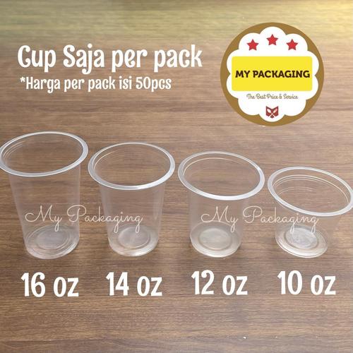Jual Gelas Cup Plastik pp 10oz 12oz 14oz 16oz 220ml Juice Kopi Teh Pop ...