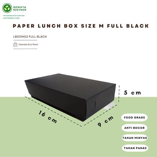 Jual Paper Lunch Box Size M Full Black LB1K2FULLBLACK 16X9X5cm / Kotak ...