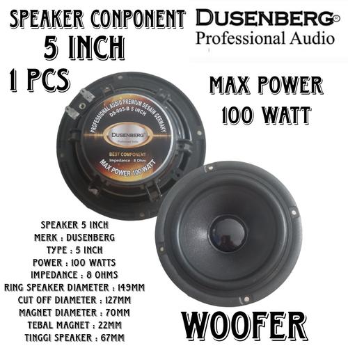Jual SPEAKER 5 INCH DUSENBERG BEST COMPONENT WOOFER DS-005-B ORIGINAL ...