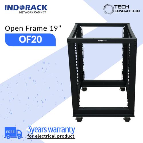 Jual INDORACK Open Frame 20U Depth 666 - 1120mm Adjustable Rak Server ...