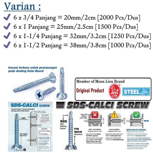 Jual 1Dus Sekrup GRC SDS FH #6 Moon Lion Kalsiboard Greet Conwood ...