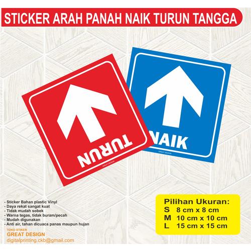 Jual Stiker Tangga Tanda Panah Naik Turun K3 Safety - S Biru - Kab ...