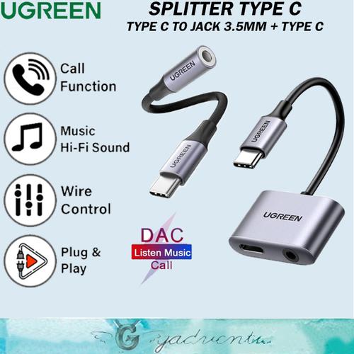 Jual UGREEN Audio Converter DAC Splitter C To Jack 3.5Mm Open Mic ...