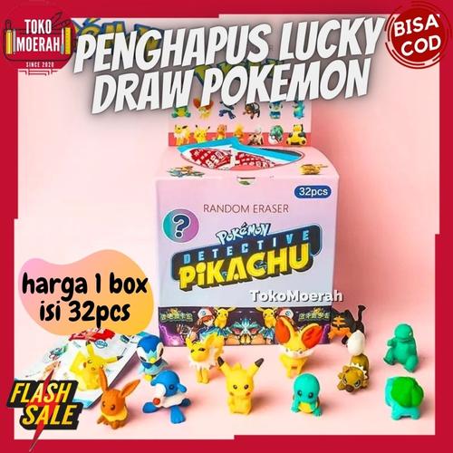 Jual PENGHAPUS POKEMON 1 BOX 32 pcs PENGHAPUS MISTERI LUCKY BOX POKEMON ...