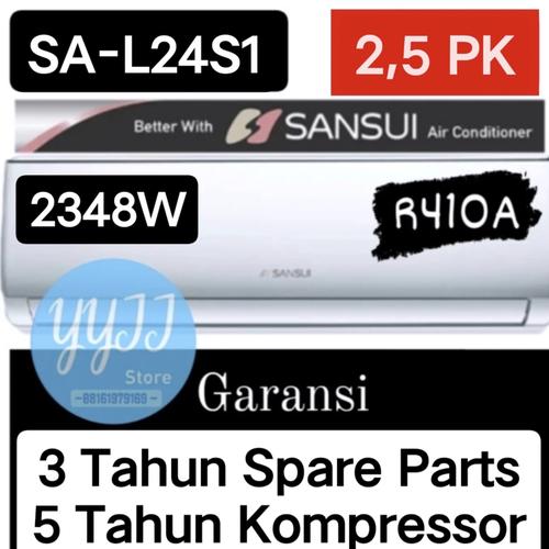 Jual AC SANSUI JAPAN Standard 2,5PK SA-L24S1 L24S1 24S1 R410A - Unit ...