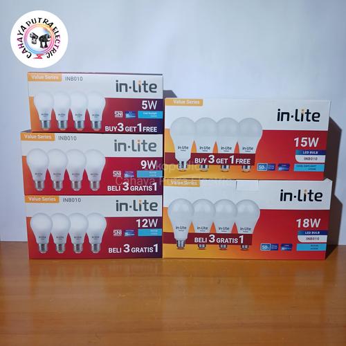 Jual Lampu bohlam led inlite INB010 5W 9W 12W 15W 18W - PUTIH - 18W ...