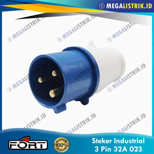 Jual Fort Steker Industrial 3 Pin 32A 023 / Plug Genset 3 Kaki / 2P+E ...