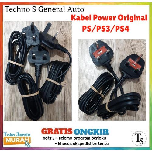 Jual Kabel Power PS4 Slim - PS4 Fat - PS3 - PS2 Original - Power cable ...