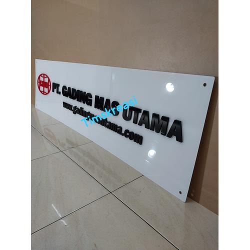 Jual Plang Akrilik | Papan Nama Usaha | Plang PT | Signage + Cutting ...