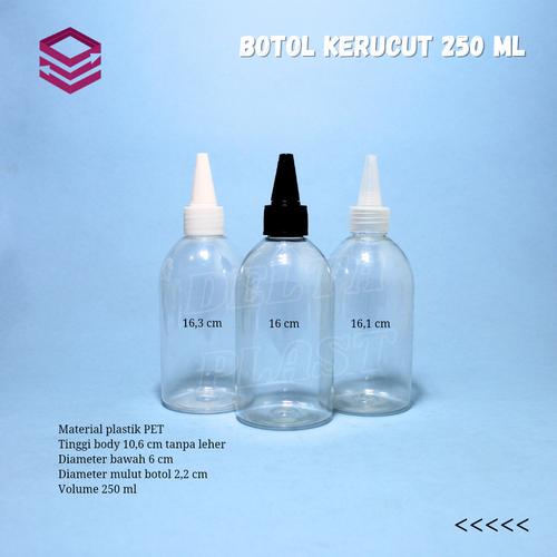Jual Botol Plastik 250 ML Tutup Kerucut / Tetes / Botol Tinta 250 ML ...