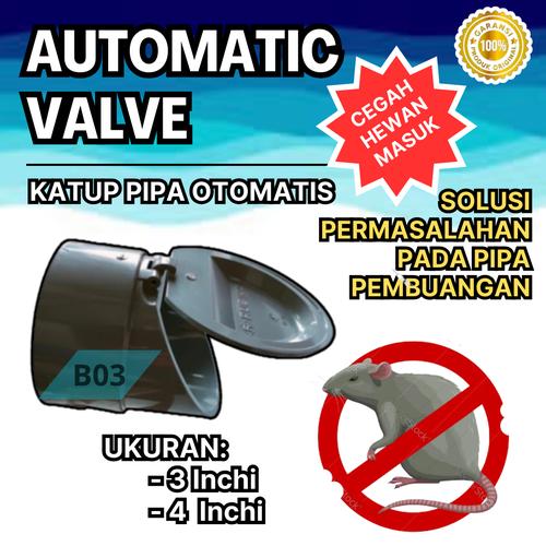 Promo katup pipa satu arah Automatic Valve Backflow 3-4 in cegah hewan ...