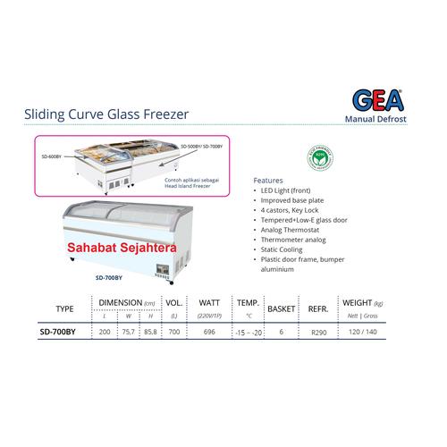 Jual Sliding Curve Glass Freezer GEA SD-700BY Freezer Sliding Kaca ...