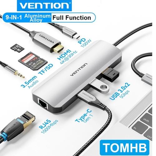 Jual Vention USB Type C 9 in1 to HDMI RJ45 PD USB HUB SDCard AUX 3.5mm ... Jual Vention USB Type C 9 in1 to HDMI RJ45 PD USB HUB SDCard AUX 3.5mm ...