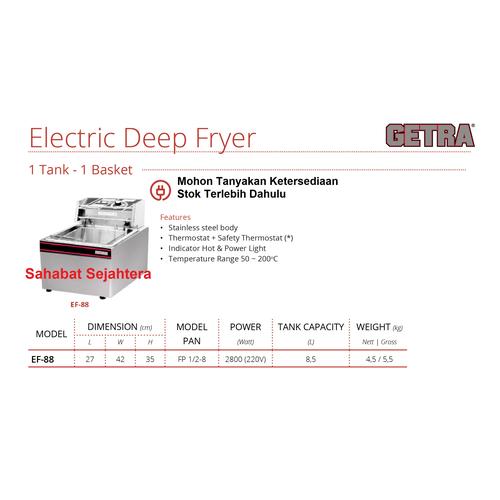 Jual ELECTRIC DEEP FRYER/ALAT PENGGORENG GETRA TIPE EF-88 / EF 88 ...