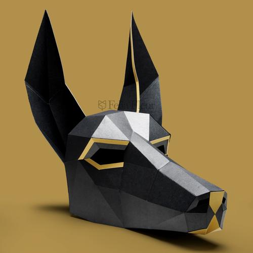 Jual Papercraft Topeng Anubis Coyote Mask Premium 3D Unik Anak DIY ...
