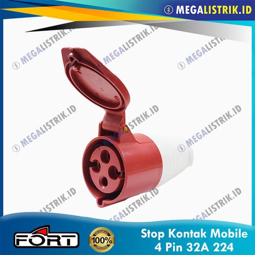 Jual Fort Stop Kontak Industrial 4 Pin 32A / Mobile Socket Genset CEE ...