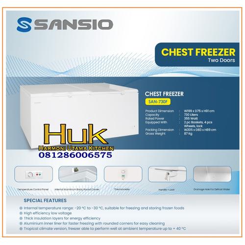 Jual SANSIO CHEST FREEZER TIPE SAN-730 F 2 DOOR 2 BASKET/ PETI ...