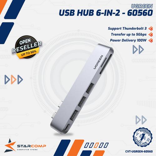 Jual UGREEN 60560 USB Hub 6in2 Thunderbolt USB 3.0 SD TF Multi Port ...