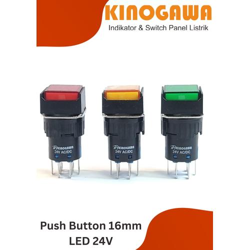 Jual Push Button Lampu 24v Kotak 16mm - Merah, Push lock - Jakarta ...