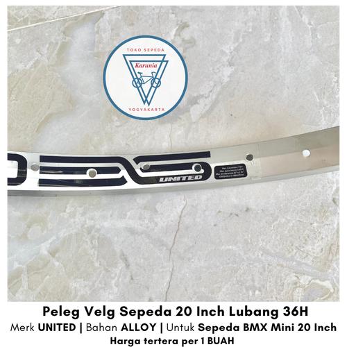 Jual Peleg Velg Rims Sepeda BMX Mini Lipat 20 Inch Alloy Besi United ...