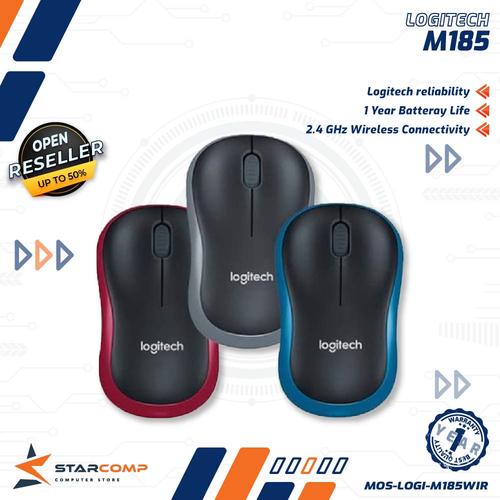 Jual Mouse Wireless Logitech M185 - SWIFT GREY - Kota Surakarta - Starcomp Solo | Tokopedia
