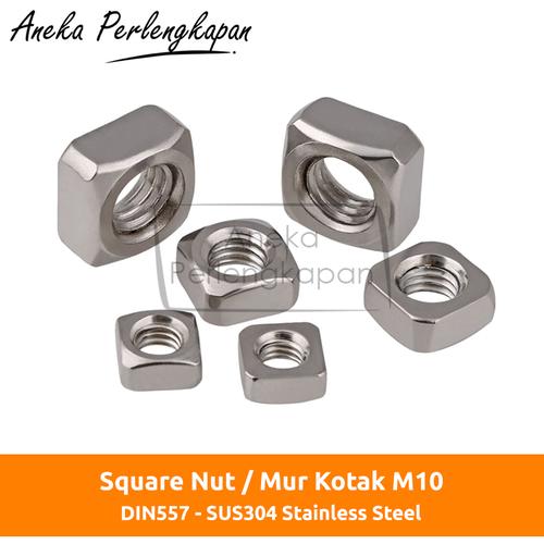 Jual DIN557 Square Nut / Mur Kotak Stainless Steel SUS304 M10 / Kunci ...