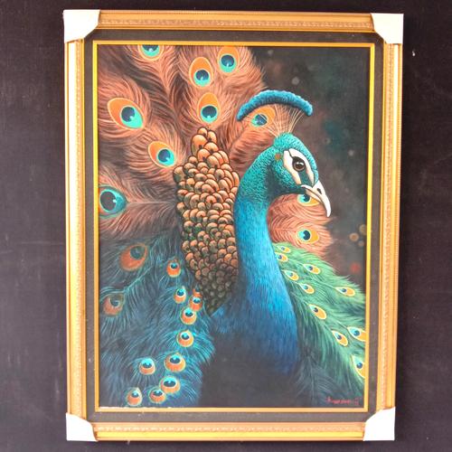 Jual lukisan burung merak,lukisan kanvas - Kab. Bandung - Aliff art ...