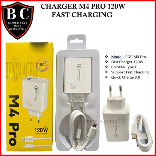 Jual CHARGER TYPE C M4 PRO 120W POWER ADAPTER SUPPORT FAST CHARGING ...
