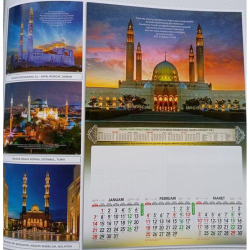 Jual KALENDER TRIWULAN MASJID 38 X 53 KLEP SENG SABLON MERK 1 WARNA ...
