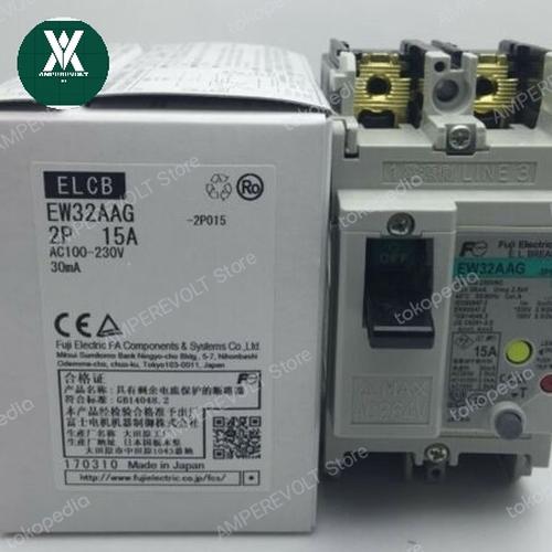 Jual ELCB FUJIELECTRIC EW32AAG 2POLE 10-30A 30MA 2,5KA - 10A - 5A - Jakarta Pusat - AMPEREVOLT ...