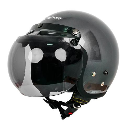 Promo Cargloss CFM Retro Visor Cembung Smoke Helm Half Face - Anchor ...
